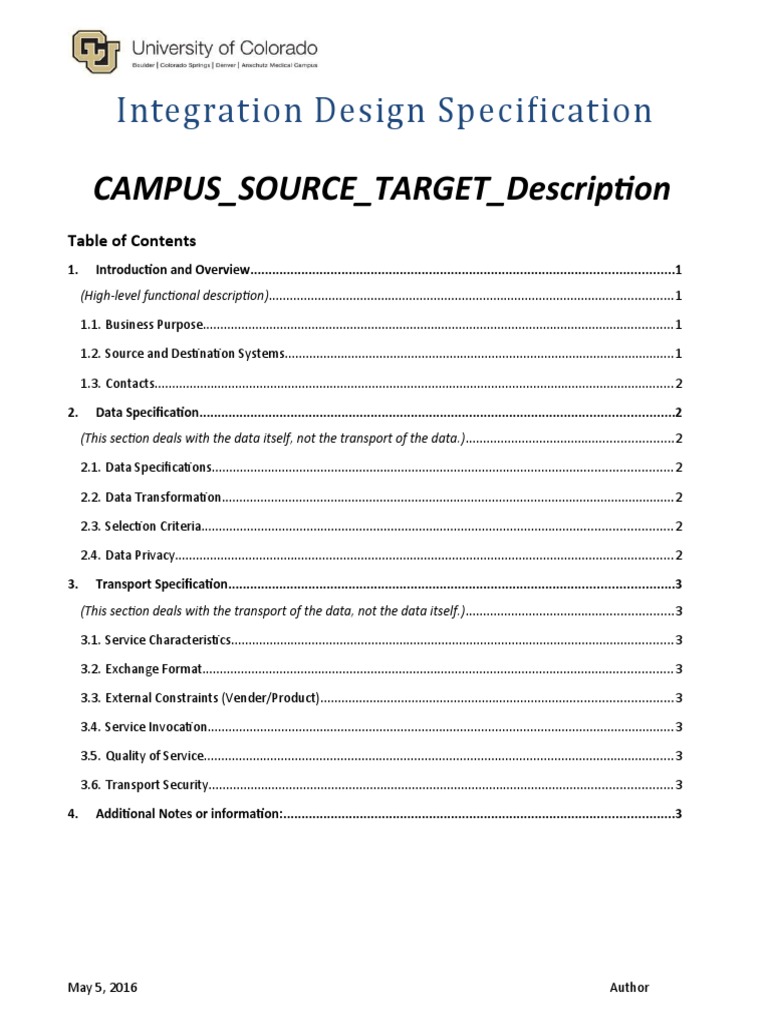 Integration Design Specification: CAMPUS - SOURCE - TARGET ...