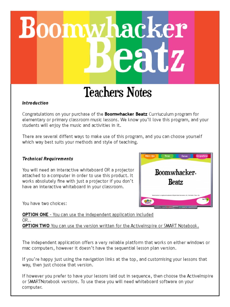 Boomwhackers Beatz Teacher's Manual PDF | PDF | Musical Notation | Rhythm
