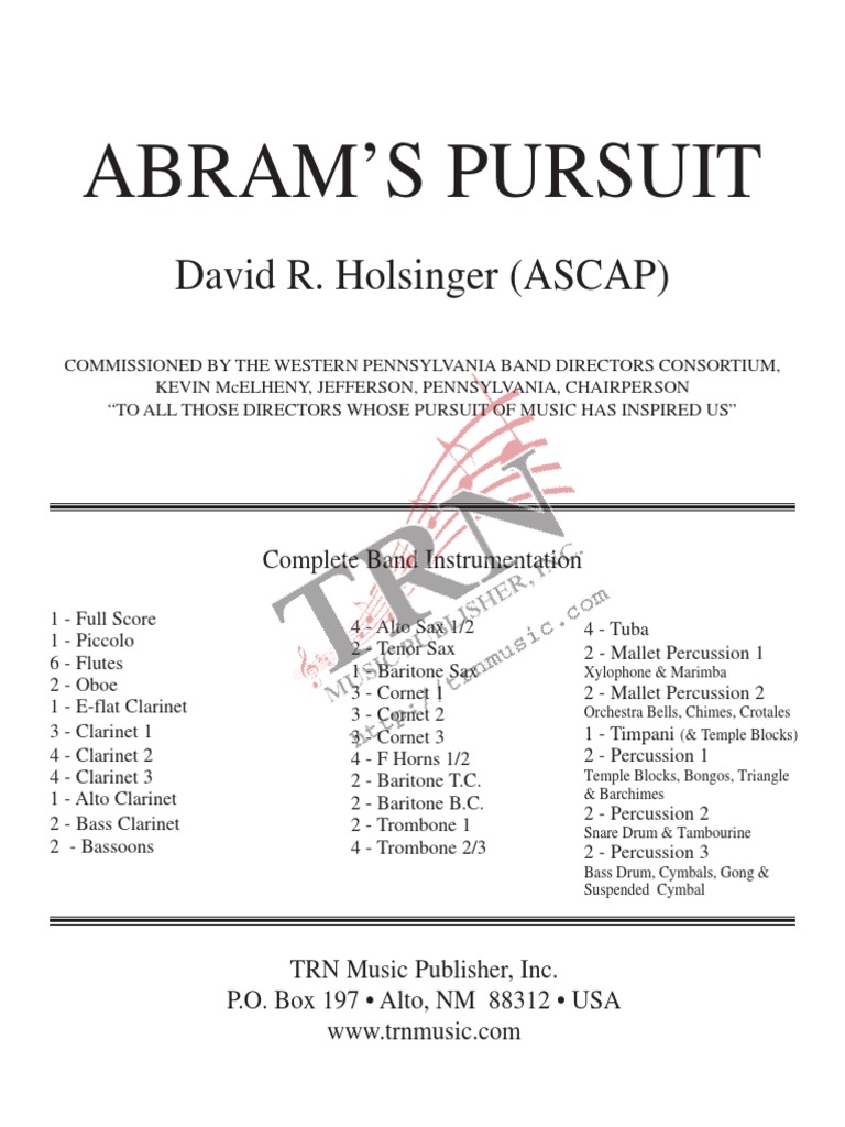 Abram's Pursuit: Score Details | PDF