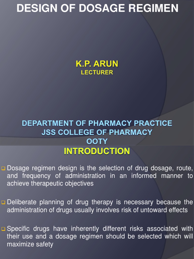 2 Design of DOSAGE DESIGN | PDF | Pharmacokinetics | Dose (Biochemistry)