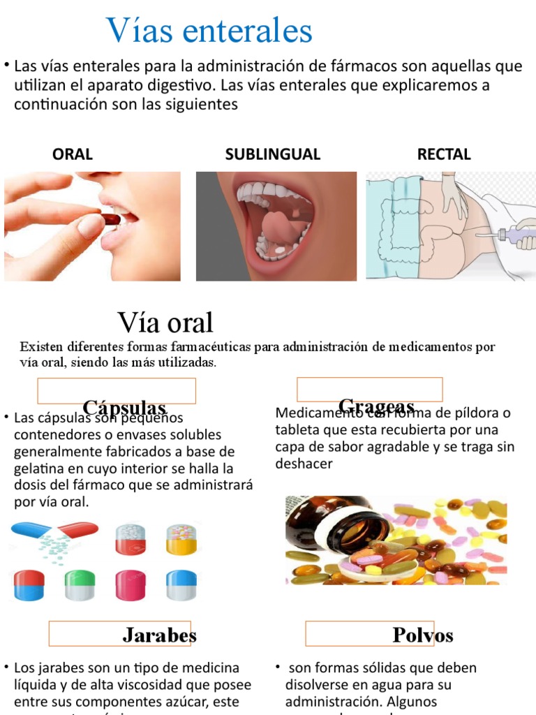 Vias Enterales | PDF | Medicamentos con receta | Química medicinal