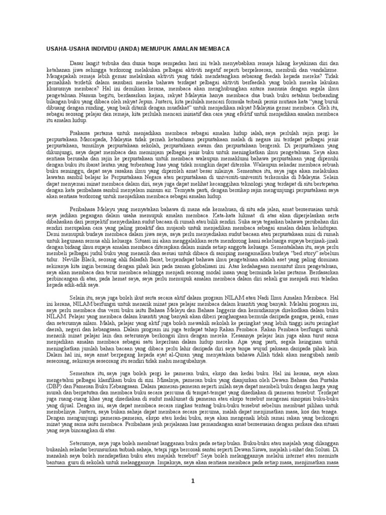 Usaha Memupuk Amalan Membaca Remaja Pdf