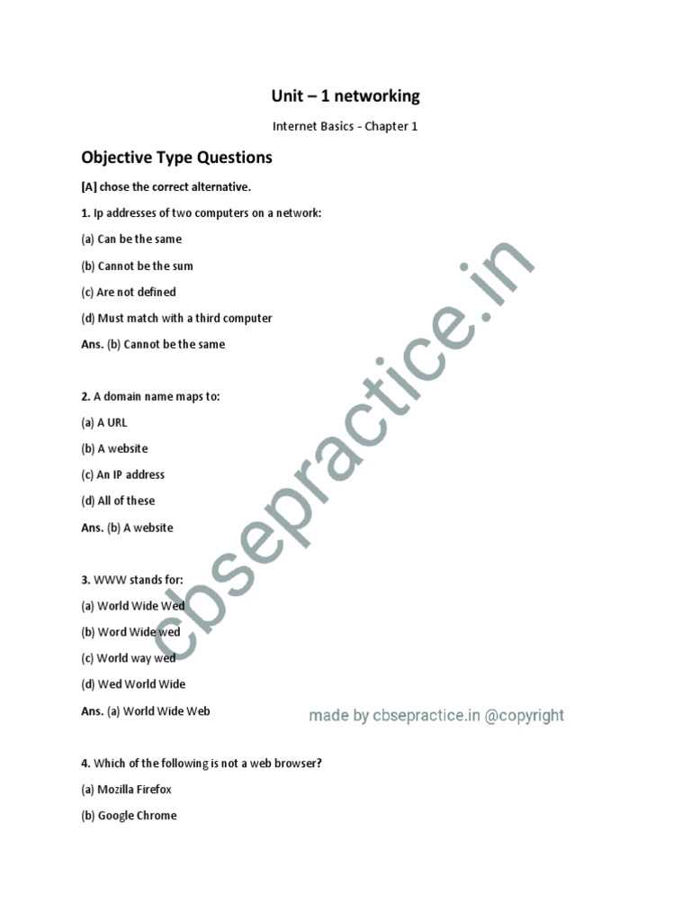 CBSE Class 10th Computer Chapter 1 Question and Answers. | PDF | Web Server | Internet & Web