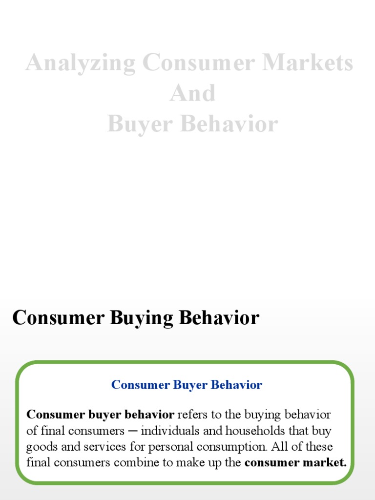 Analyzing Consumer Markets Bayer Behaviour Pdf Consumer Behaviour