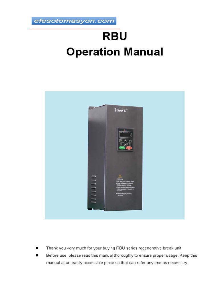 RBU Operation Manual | PDF | Power Supply | Alternating Current