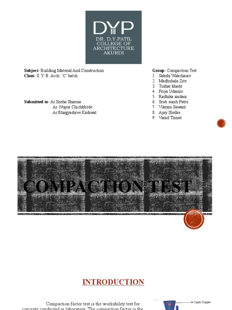 Group-Compaction Test Subject - Building Material and Construction ...