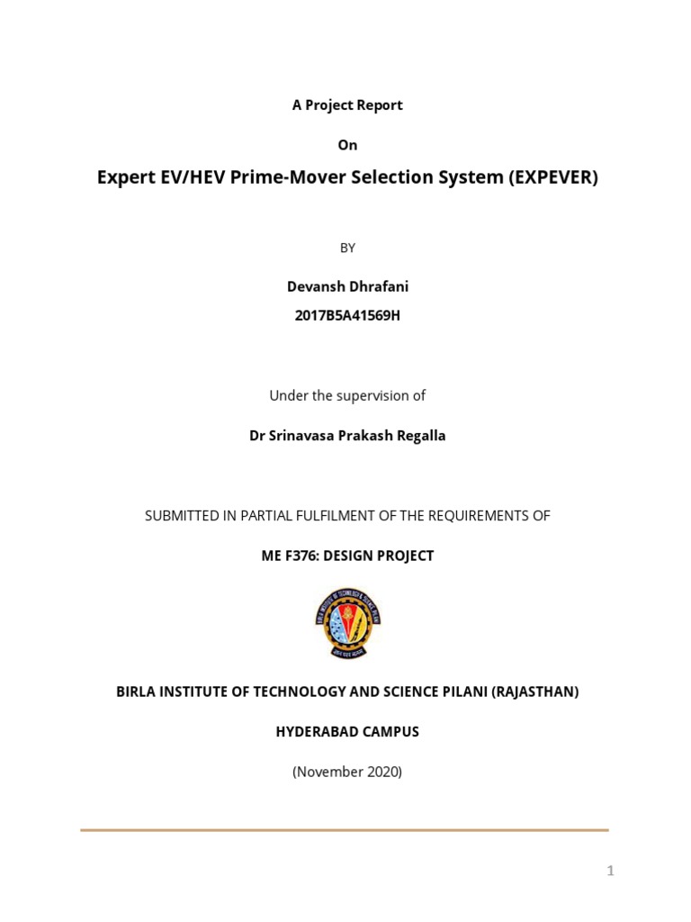 EXPEVER Final Report - Devansh | PDF | Electric Motor | Electrical Engineering