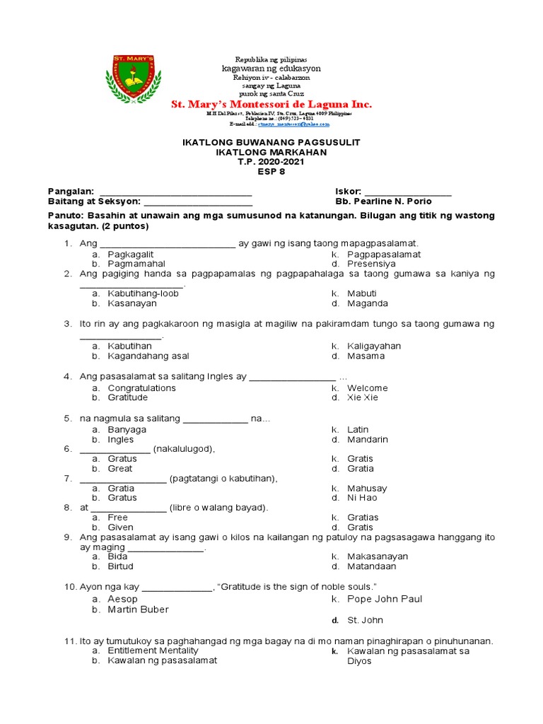 Grade 8 | PDF