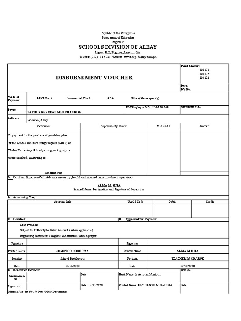 SBFP 2020 Liquidation (Apple) | PDF | Cheque | Payments