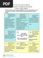 Ratios Choice Board | PDF | Ratio | Cognition