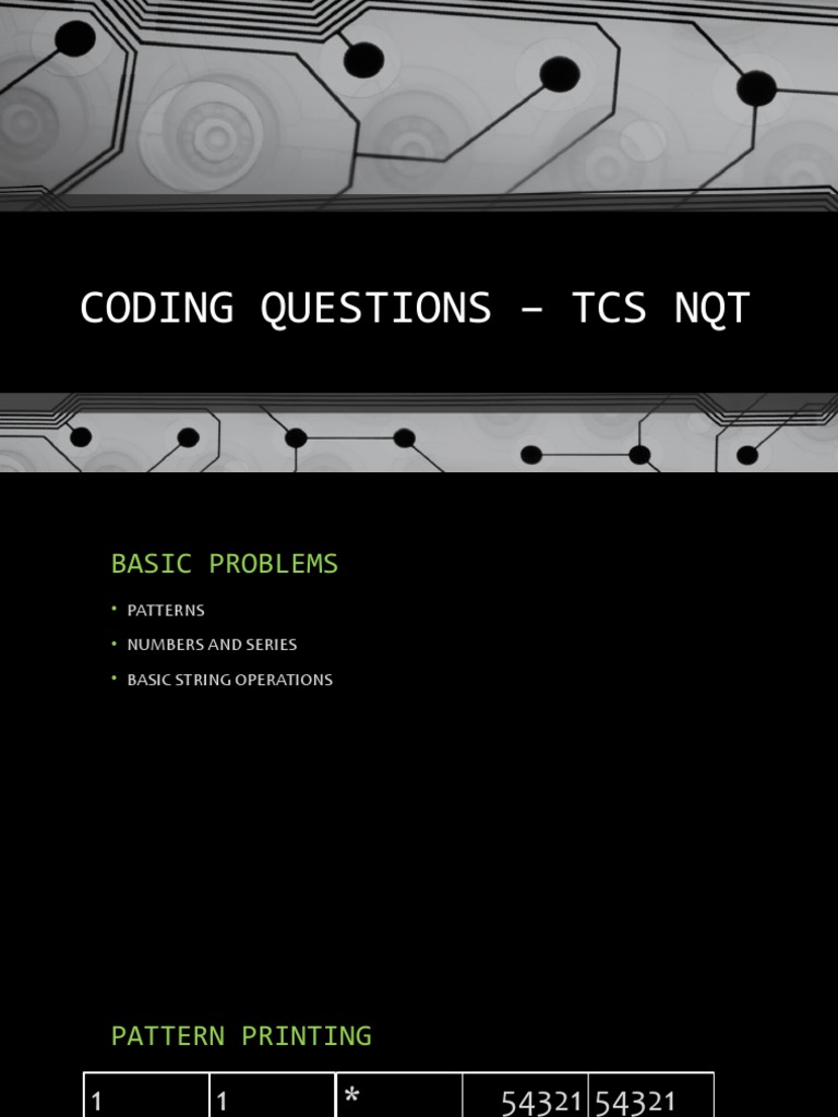 Coding Questions - TCS NQT | PDF | Numbers | Decimal