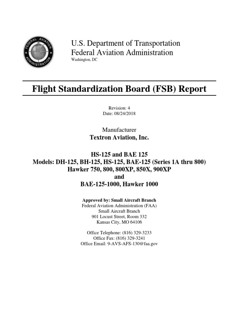 Flight Standardization Board (FSB) Report | PDF | Federal Aviation ...