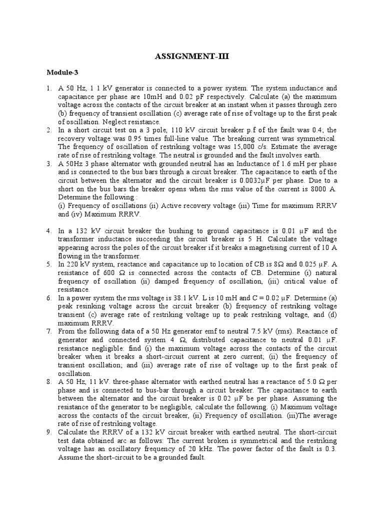Assignment III | PDF | Inductance | Electrical Network