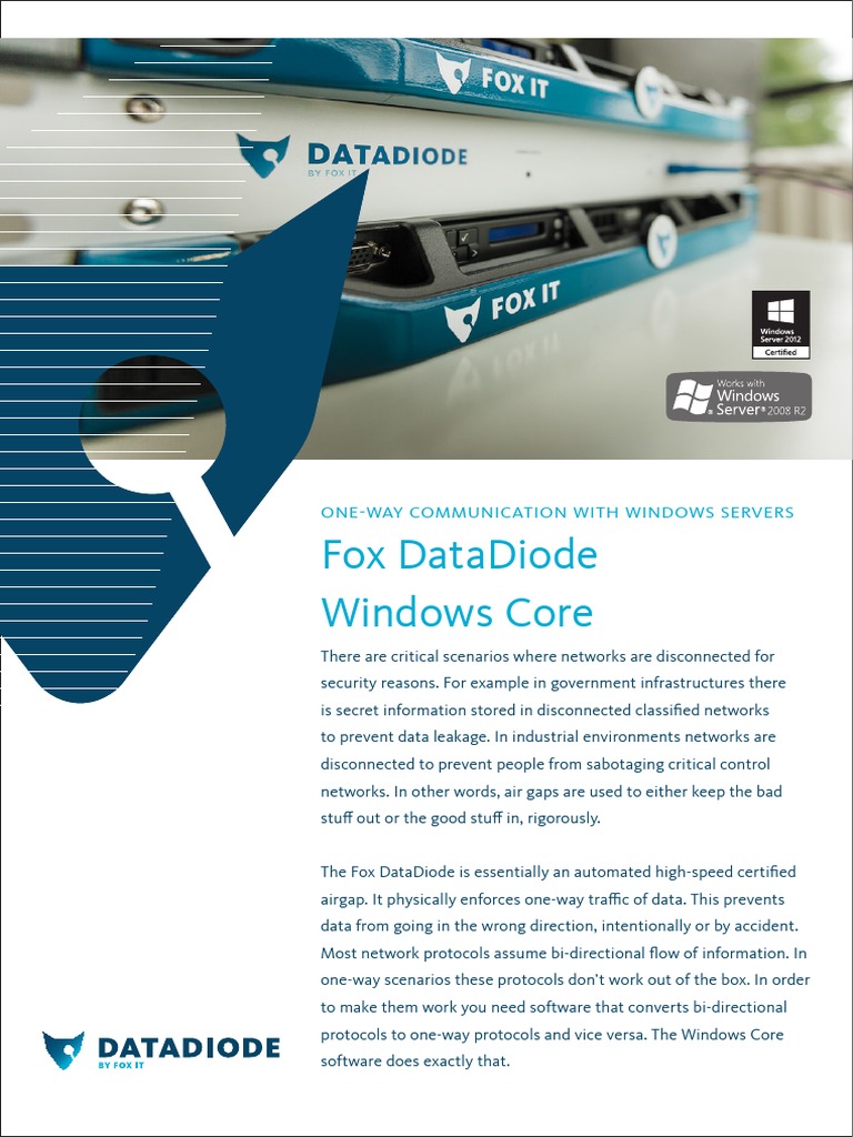 Fox DataDiode: One-Way Data Security | PDF | Computer Network | Network ...