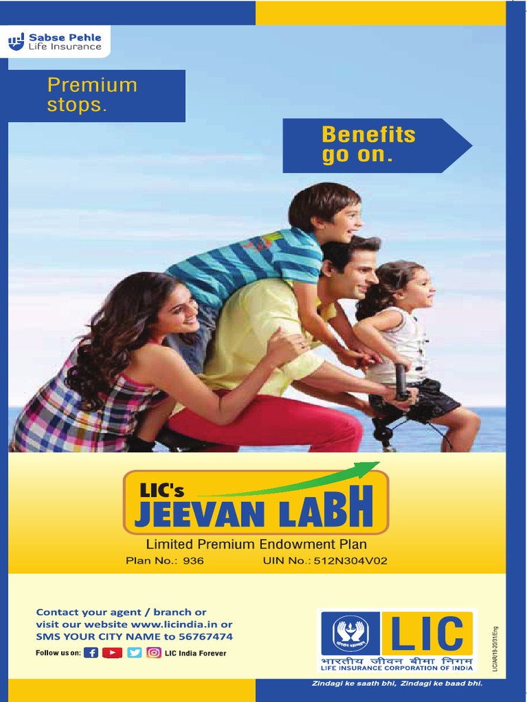 LIC - Jeevan Labh - Brochure - 9 Inch X 8 Inch - Eng | PDF | Life ...