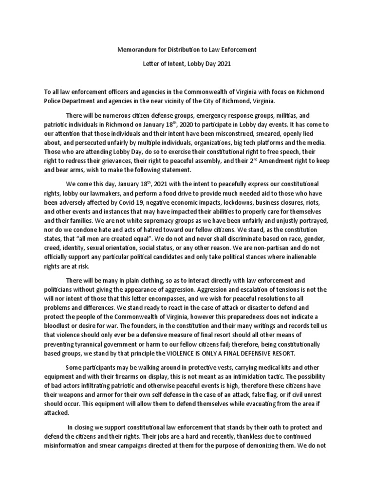 Memorandum For Distribution To Law Enforcement | PDF | Violence | Policy