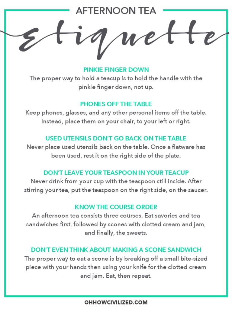 Tea Etiquette Explained | PDF