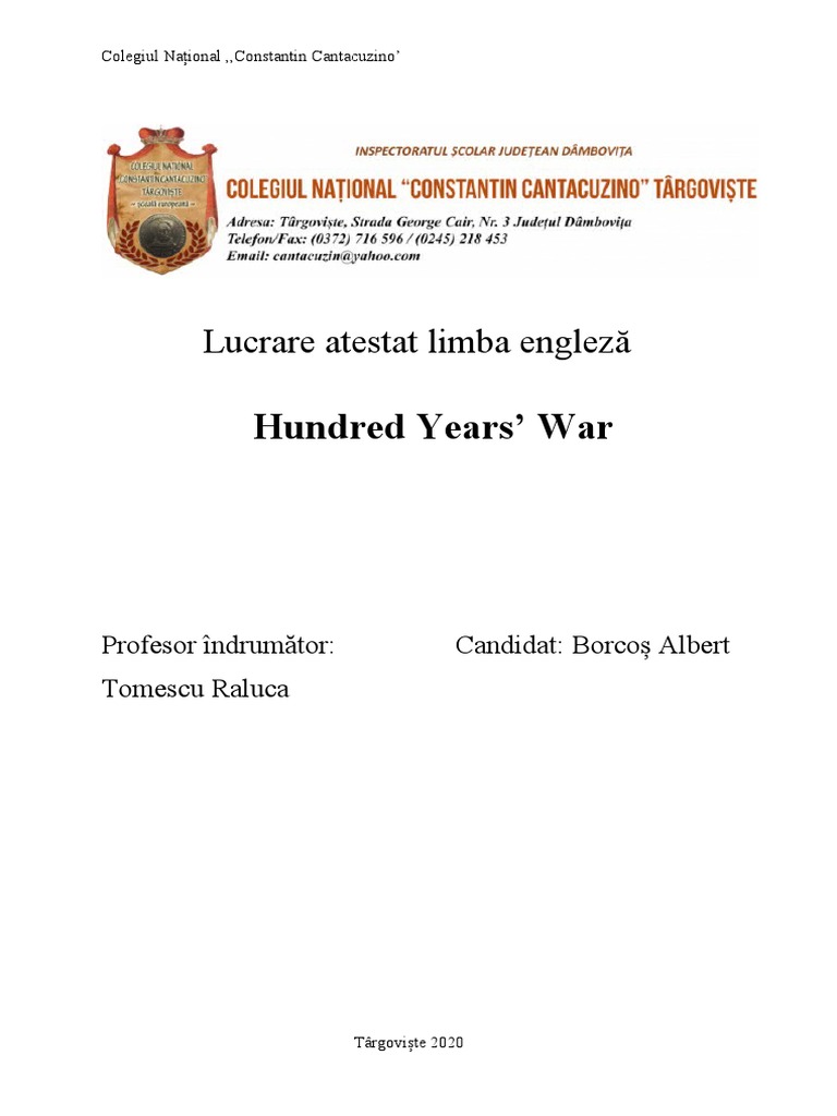 Lucrare Atestat Limba Engleză | PDF | House Of Valois | Henry V Of England