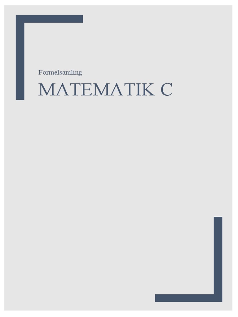 Matematik C Formelsamling | PDF