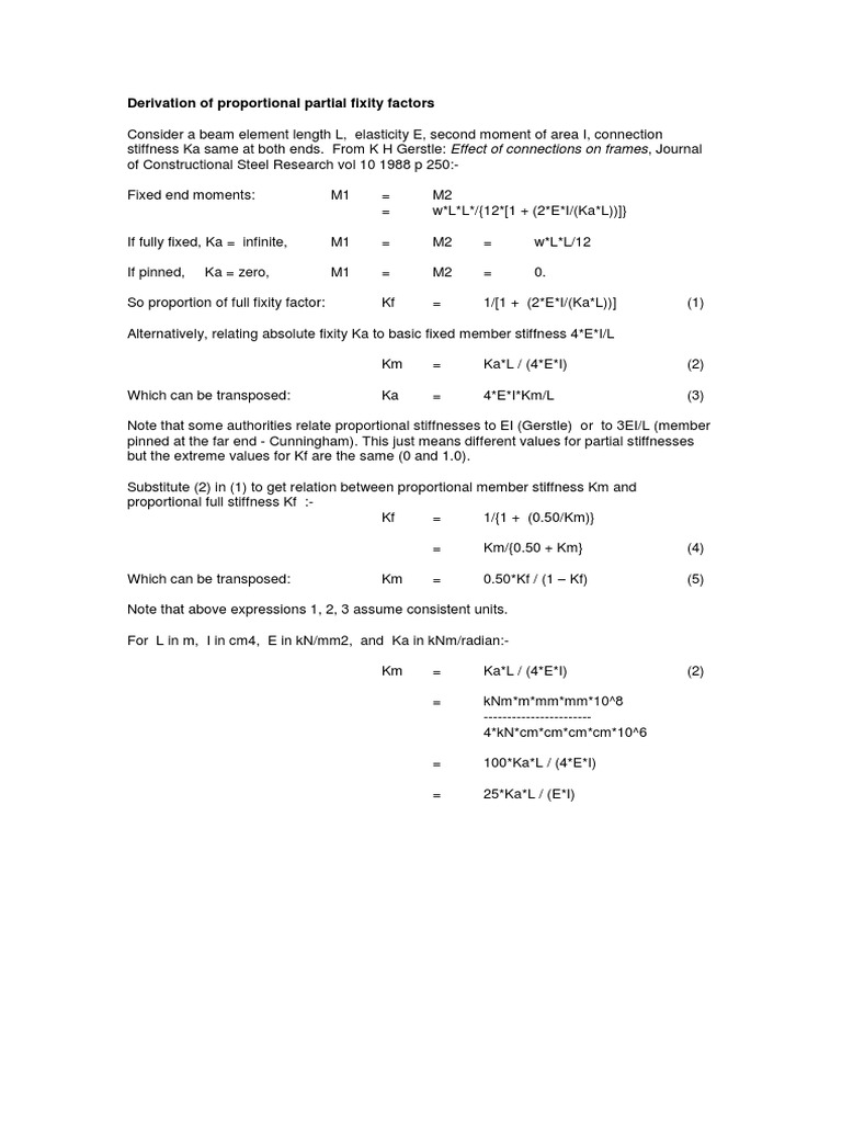 Partial Fixity Factors | PDF