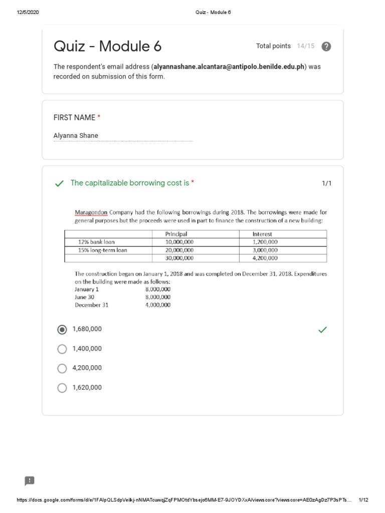 Quiz - Module 6 | PDF | Interest | Discounting