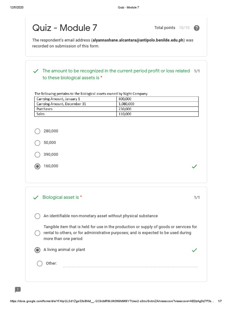 Quiz - Module 7 | PDF | Fair Value | Tomato