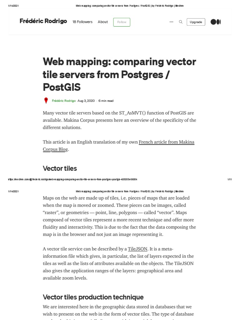 Web Mapping Comparing Vector Tile Servers From Postgres Postgis