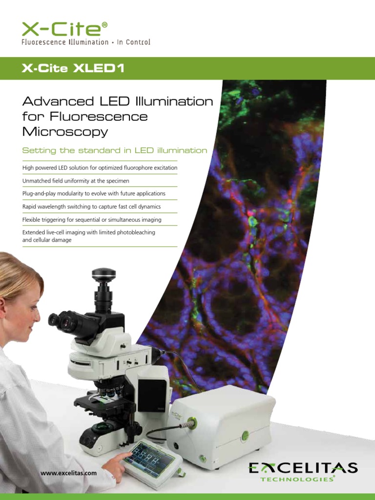 X-Cite XLED1 Brochure | PDF | Fluorescence Microscope | Microscopy