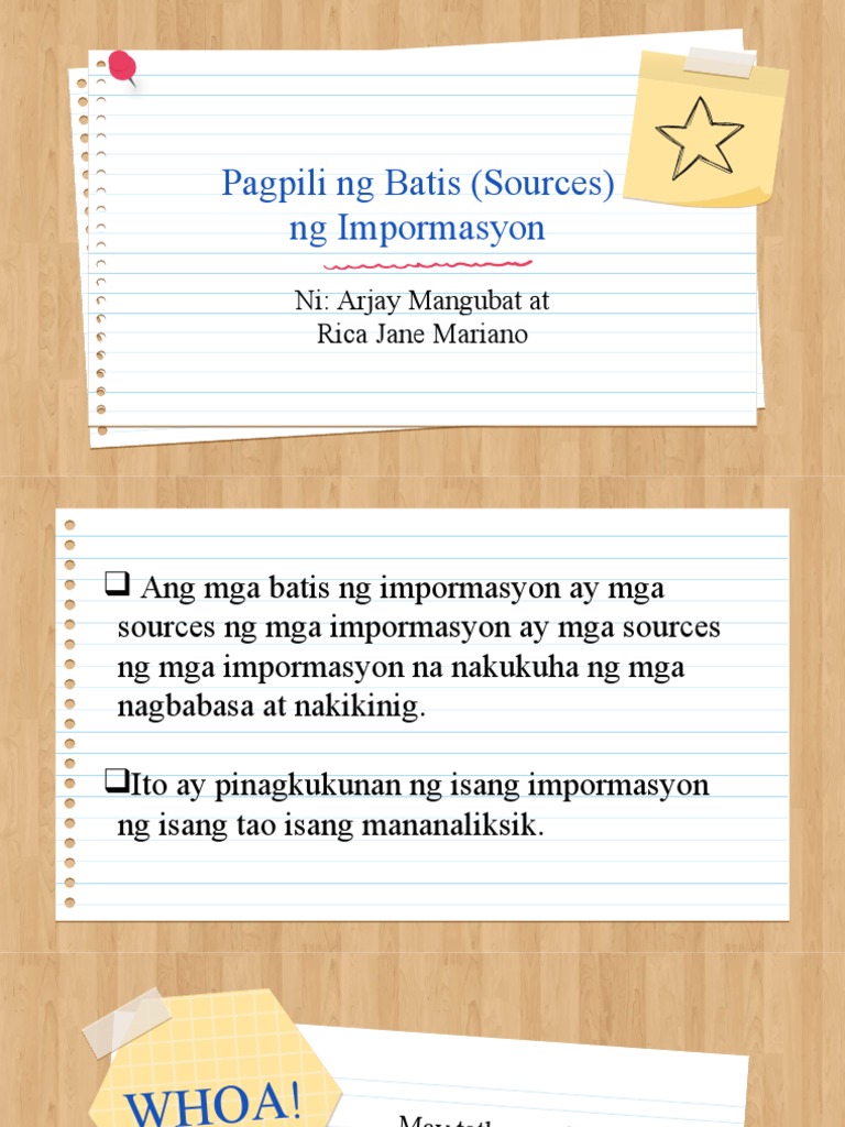 Pagpili NG Batis (Sources) NG Impormasyon | PDF