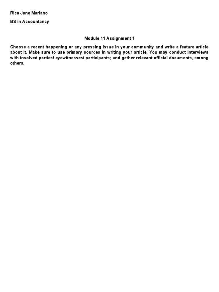 Module 11 Assignment 1 | PDF Module 11 Assignment 1 | PDF