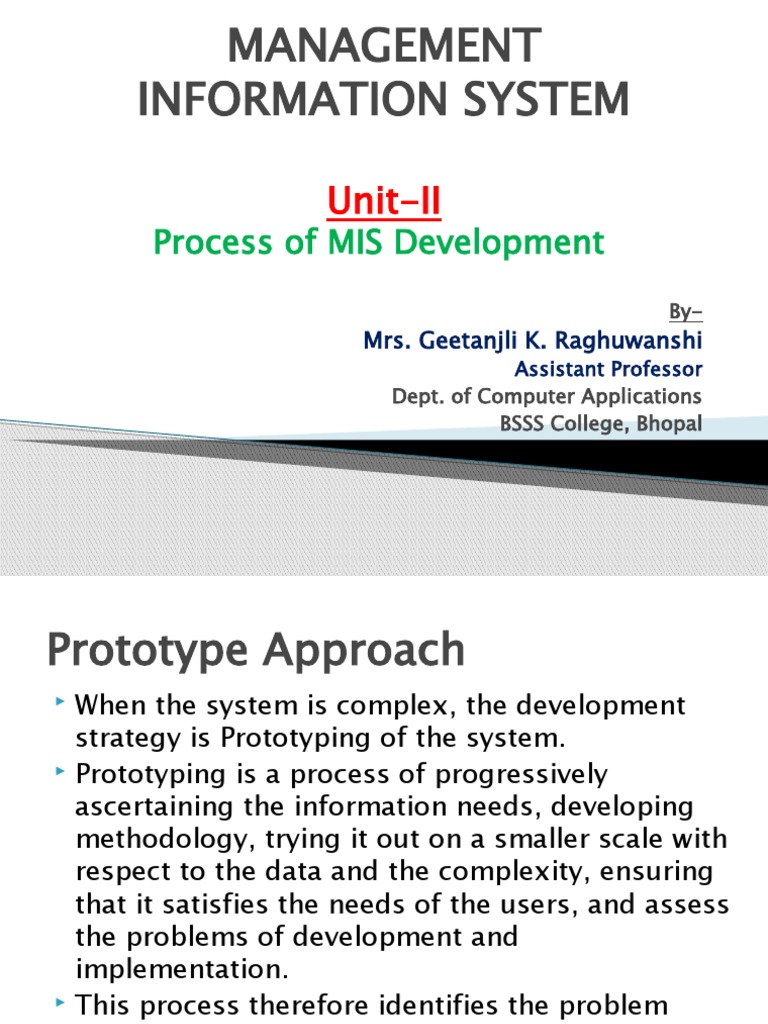 Understanding the Process of MIS Development Through Prototyping and ...