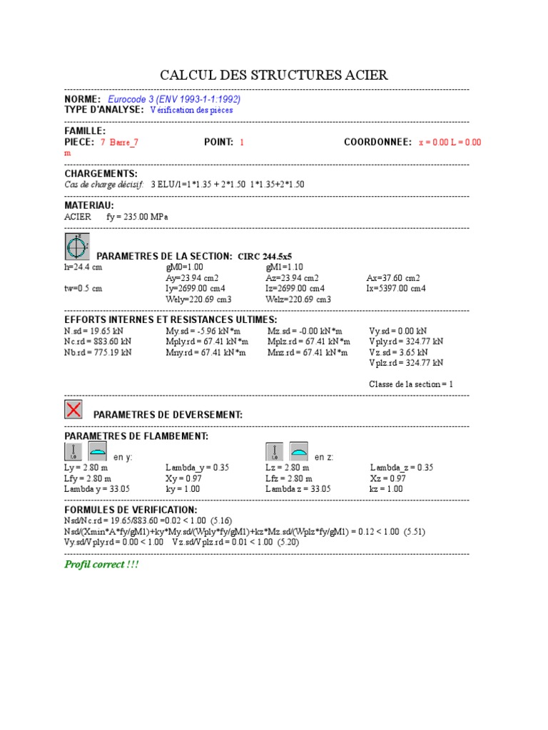 Calcul Des Structures Acier: Eurocode 3 (ENV 1993-1-1:1992) | PDF