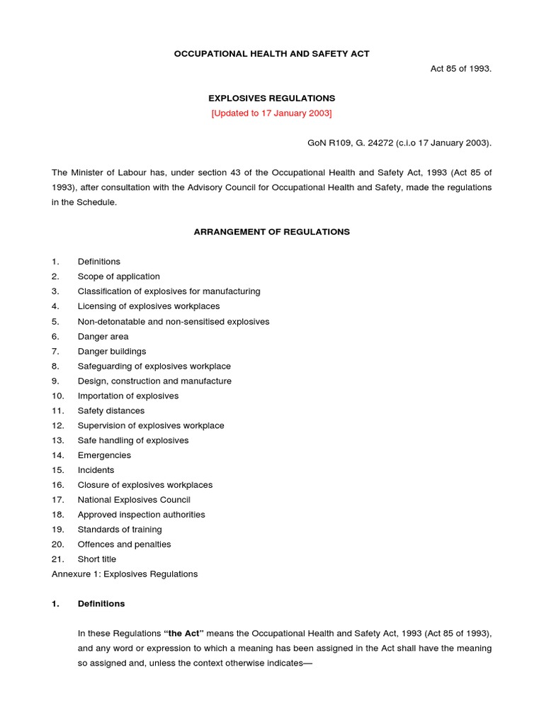 Explosive Reg | PDF | Occupational Safety And Health | Safety
