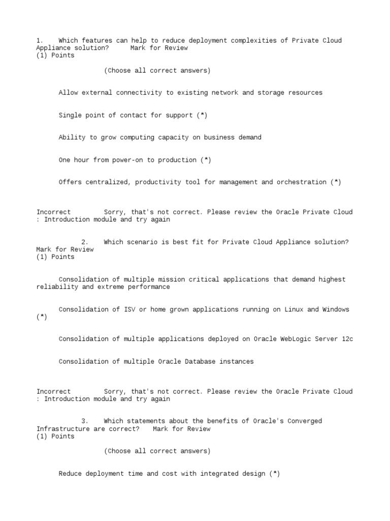 Oracle Private Cloud Appliance Installation Specialist Assessment | PDF | Cloud Computing ...