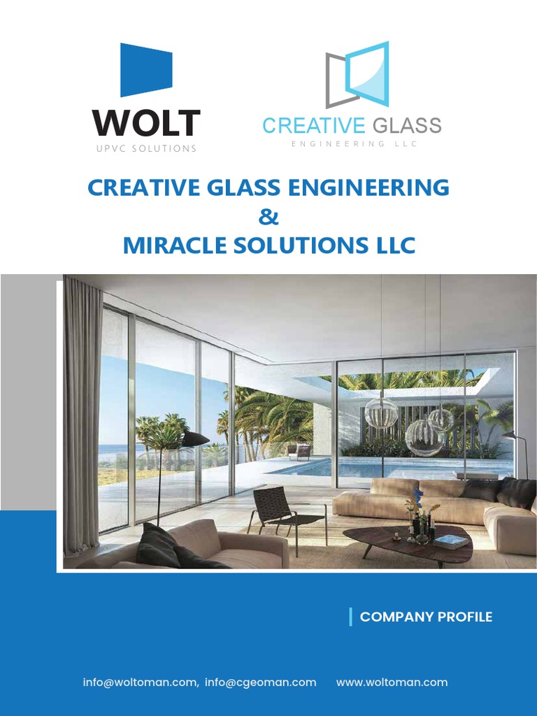 Wolt & Creative Glass Company Profile | PDF | Glasses | Door