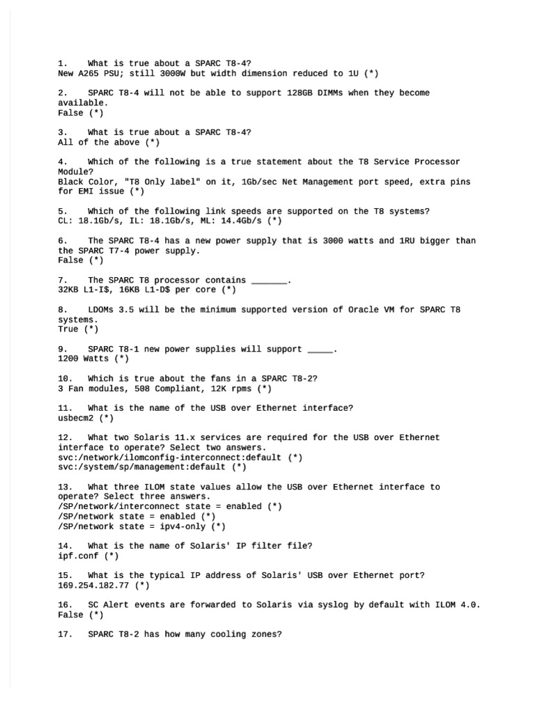 Sparc T8 Assessment | PDF