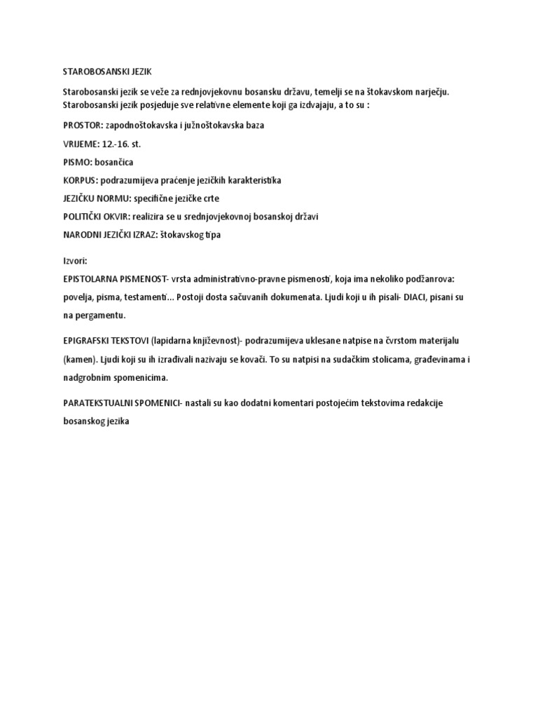 Bosanski Jezik | PDF