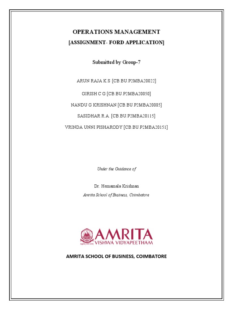 Om Ford Assignment - Group 7 | PDF | Ford Motor Company | Car