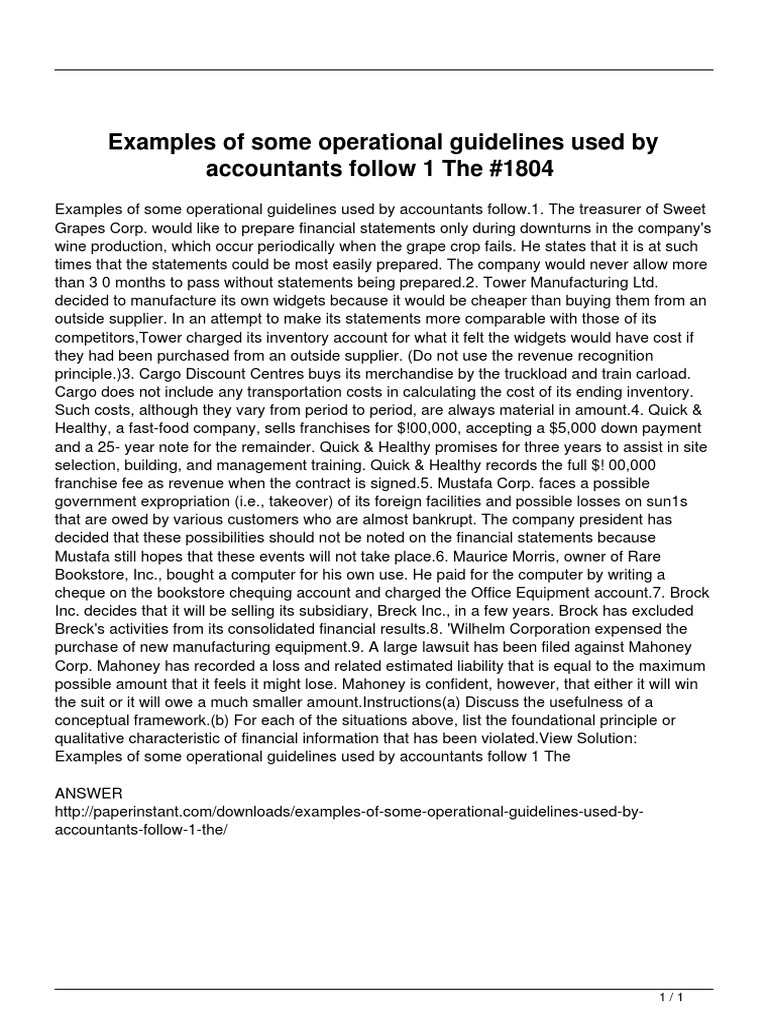 Operational Guidelines for Accountants | PDF | Inventory | Revenue
