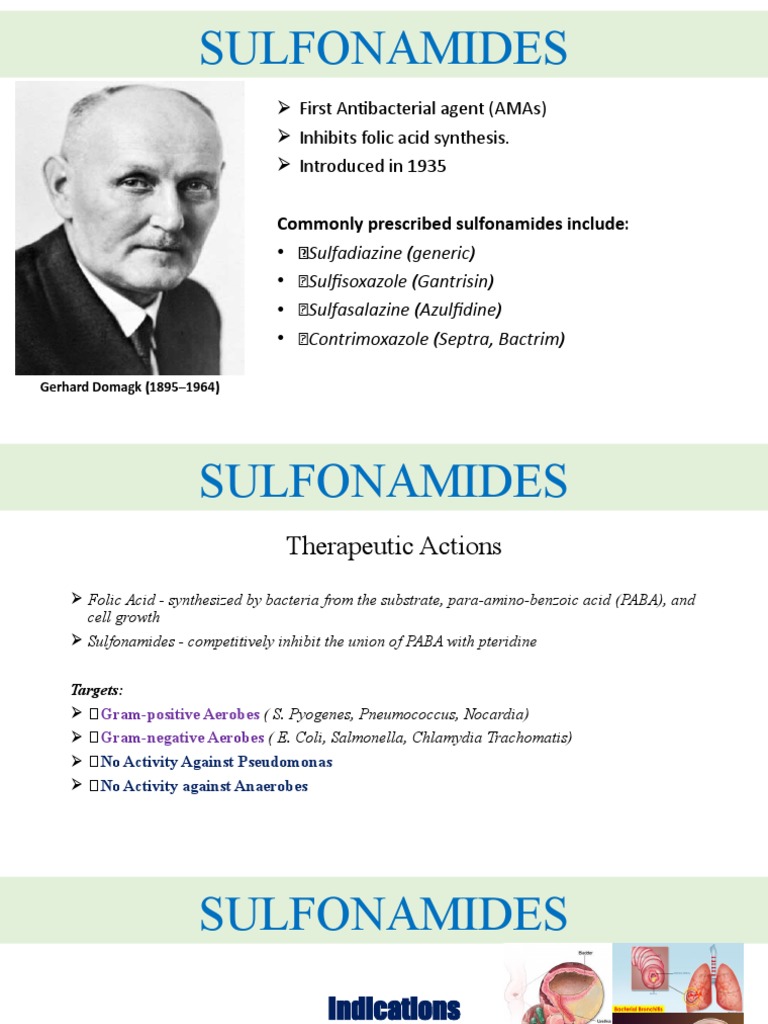 Sulfonamides: Inhibitors of Folic Acid Synthesis | PDF