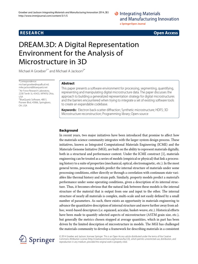 DREAM3D A Digital Representation Environment For T PDF | PDF | Array ...