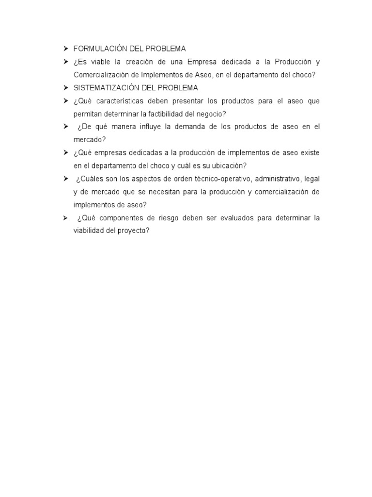 Formulacion Del Problema | PDF