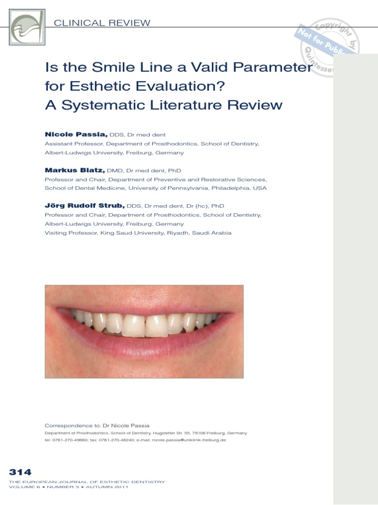 Is The Smile Line A Valid Parameter For Esthetic Evaluation A ...