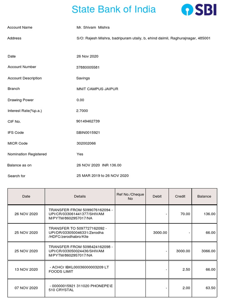 6-Month Bank Statement Overview | PDF | Personal Identification Number ...