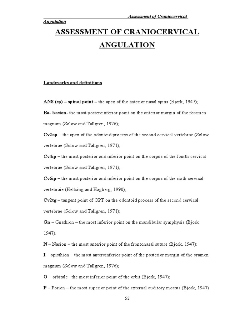 Assessment of Craniocervical Angulation | PDF | Vertebral Column | Vertebra