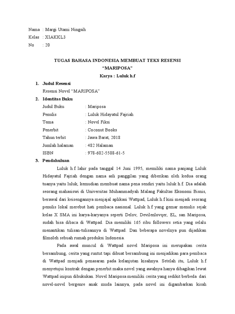 20 - Margi Utami Ningsih - Mariposa | PDF