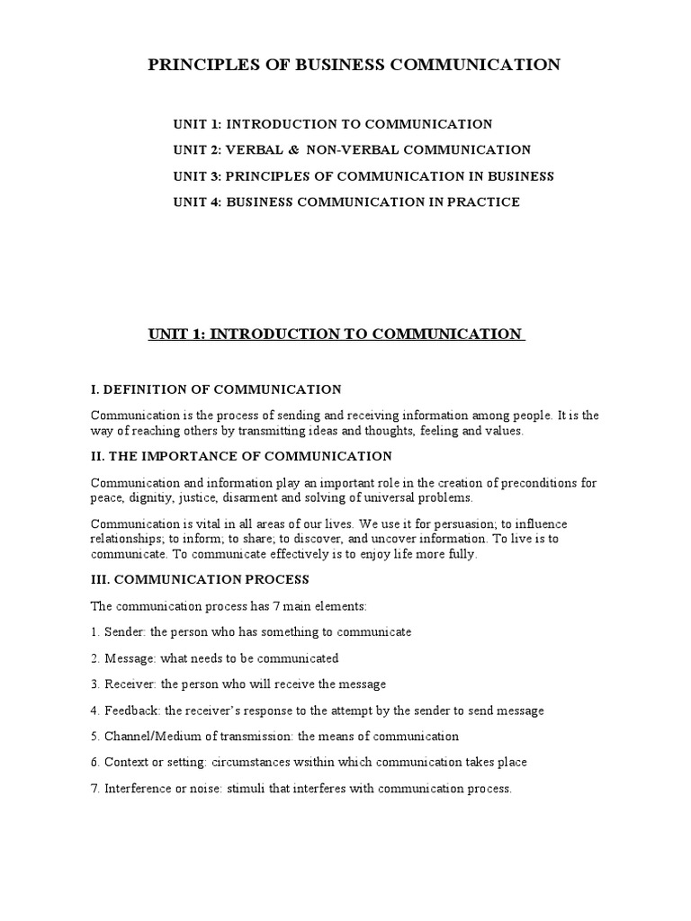 Principles of Business Communication | PDF | Nonverbal Communication ...