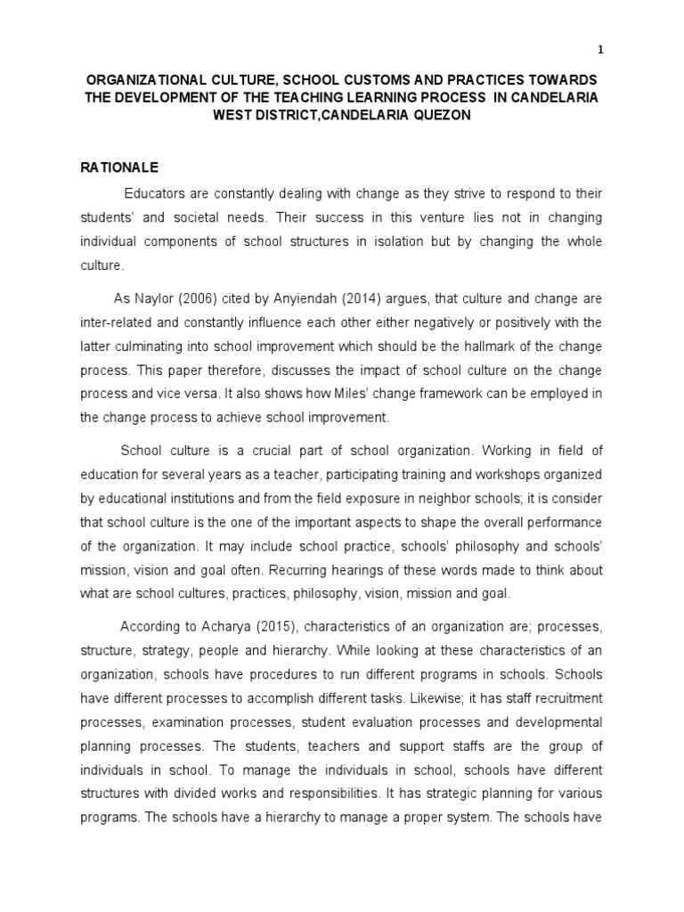 ORGANIZATIONAL CULTURE - Word File | PDF | Organizational Culture ...