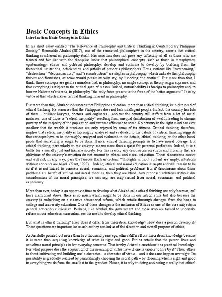 General Ethics - Basic Concepts in Ethics | PDF | Morality | Philosophical Theories