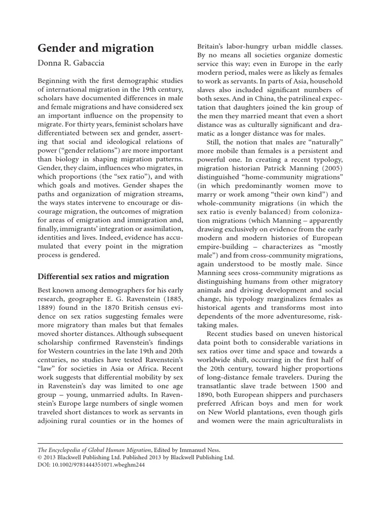 Gender and Migration | PDF